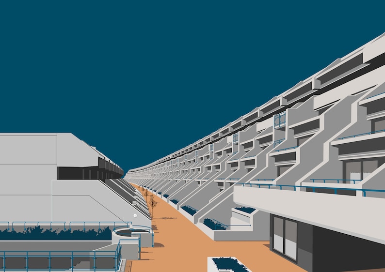 Alexandra Road Estate II Graphic Design Giclée Print - Etsy