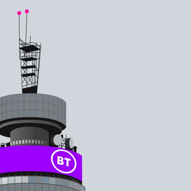 BT Tower V Graphic Design Giclée Print - Etsy