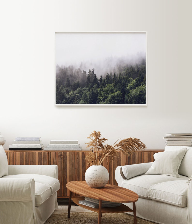 Horizontal Forest Wall Art Forest Wall Art Printable Wall | Etsy