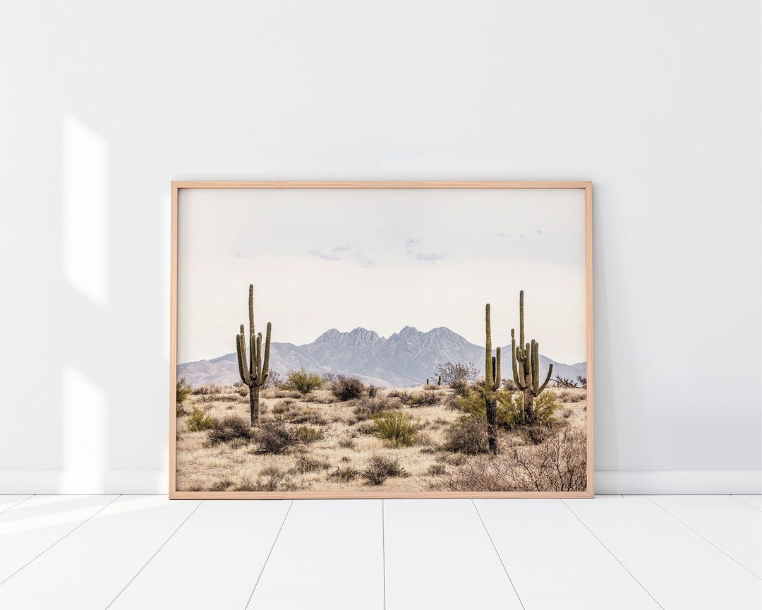 Horizontal Desert Wall Art, Desert Printable, Cactus Wall Art ...