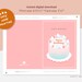 Happy Birthday Cake Card, Digital Printable Instant Download, Greeting ...