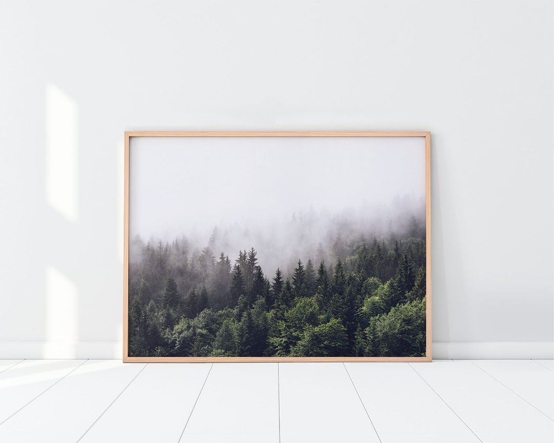 Horizontal Forest Wall Art, Forest Wall Art, Printable Wall Art, Nature ...