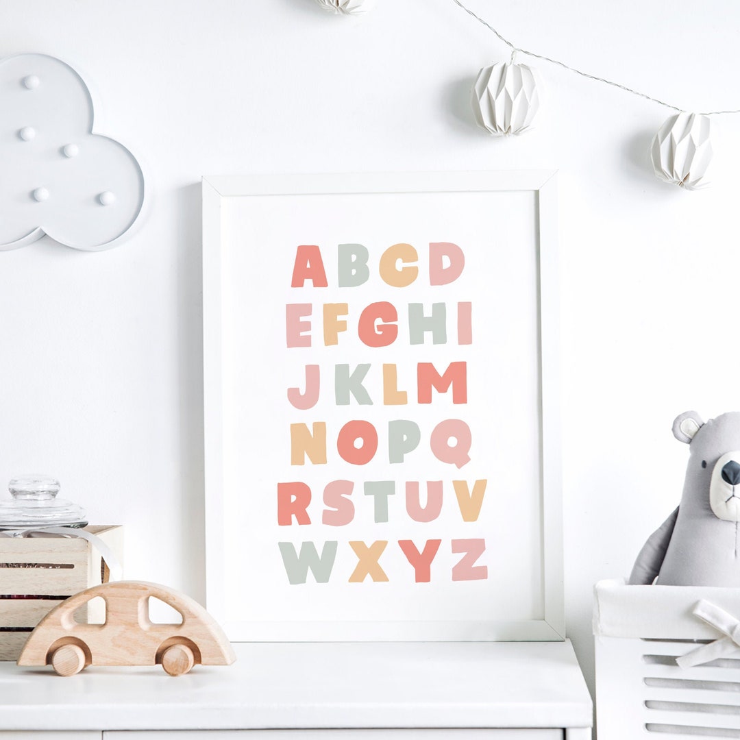 Alphabet Poster, Nursery Wall Decor, Kids Room Decor, Costal Alphabet ...