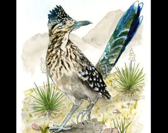 Rustic Roadrunner Giclée Art Print Oil Painting Southwest Decor ...