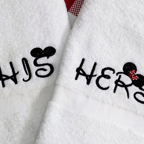 His and Hers Disney Hand Towels Mickey Ears Disney Wedding - Etsy