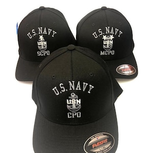 Chief Hat MONOCHROME, CPO Hat, Chief Petty Officer Hat, Silver Anchor ...