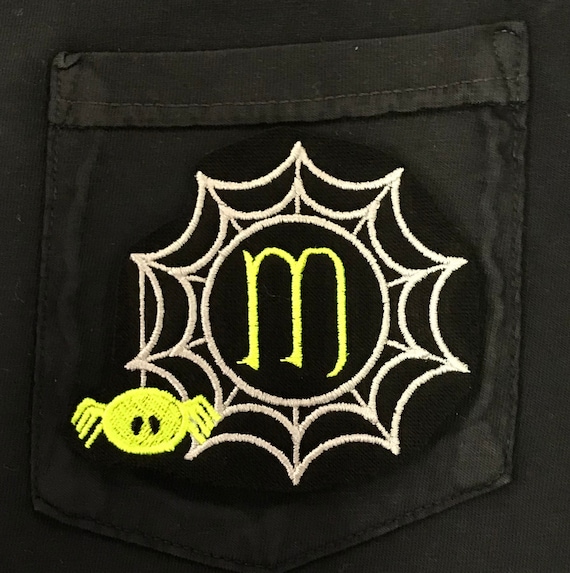 Spider Web Monogram Halloween Monogram Embroidered Comfort | Etsy