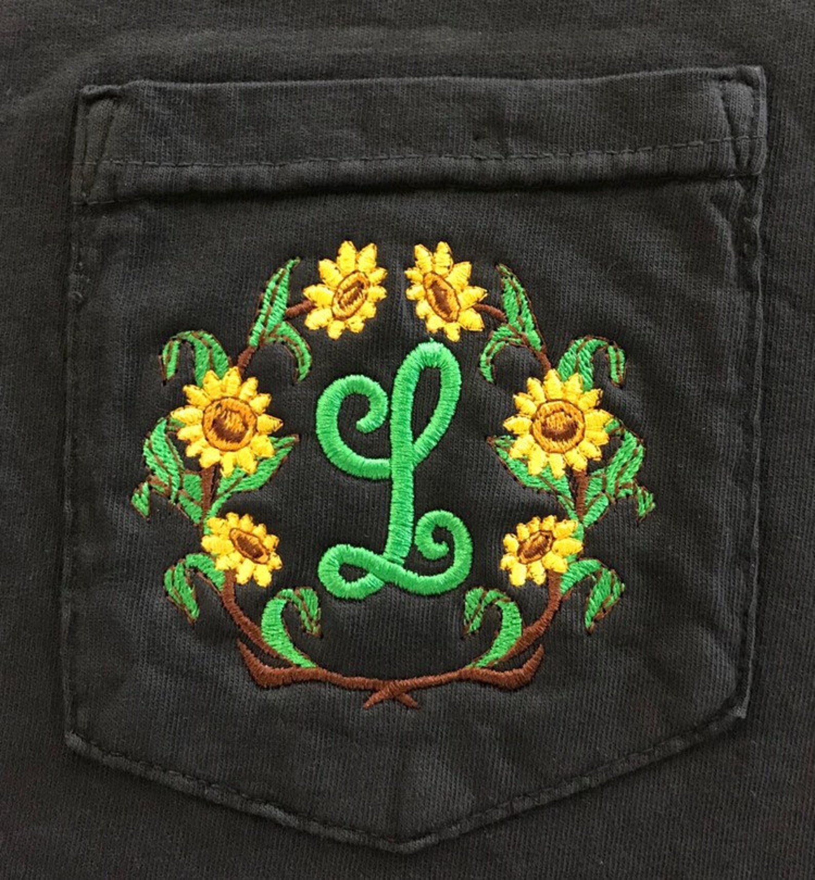 Sunflower Monogram Shirt, Daisy Monogram, Flower Monogrammed Tee, SHORT ...