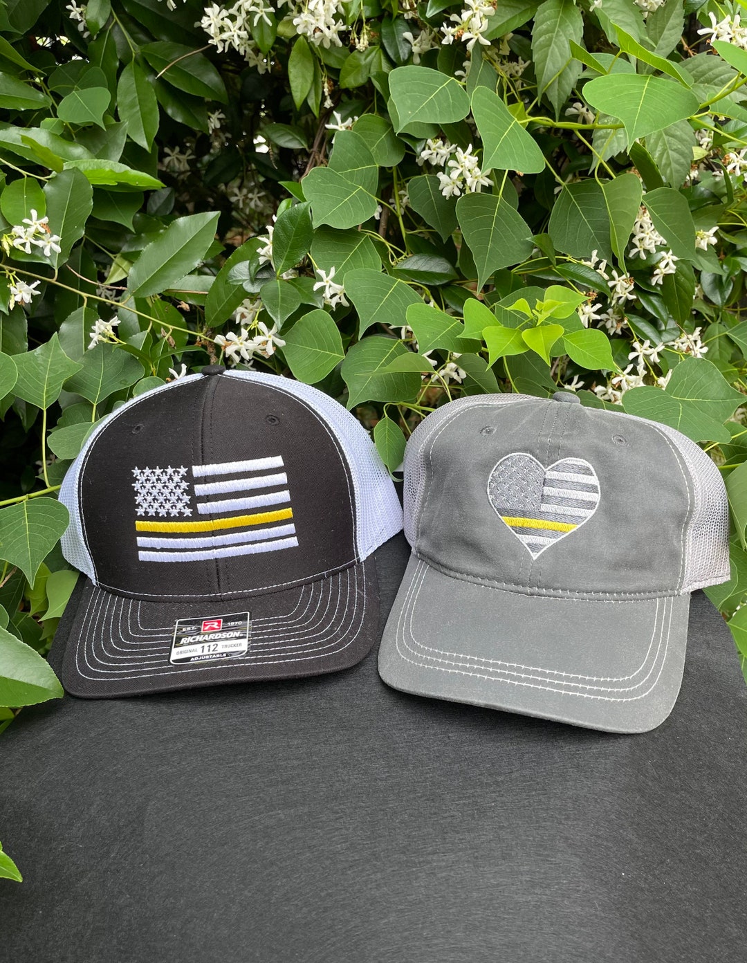 Dispatcher Flag Hat Thin Gold Line Heart Flag Embroidered - Etsy