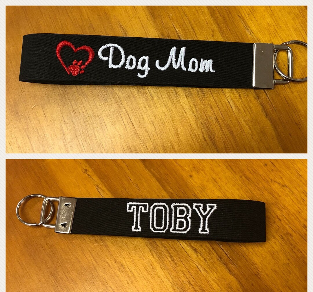Dog Mom Key Fob, Fur Mom Gift, Embroidered Keychain, Mother's Day Gift ...