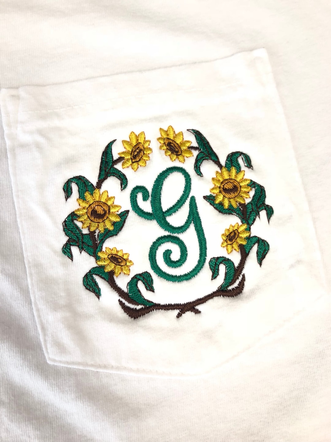 Sunflower Monogram Shirt, Daisy Monogram, Flower Monogrammed Tee, SHORT ...