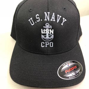 Chief Hat MONOCHROME, CPO Hat, Chief Petty Officer Hat, Silver Anchor ...