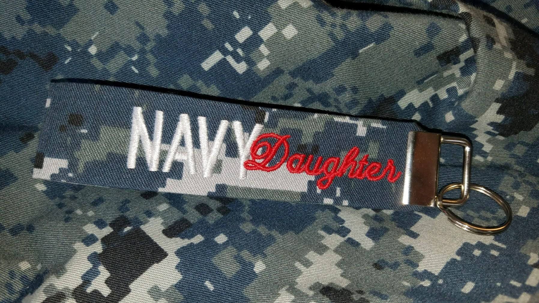 Military Name Tape keychain Navy Pride Navy Mom key fob | Etsy