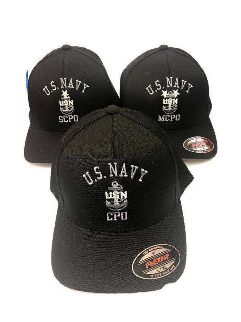 Chief Hat MONOCHROME, CPO Hat, Chief Petty Officer Hat, Silver Anchor ...