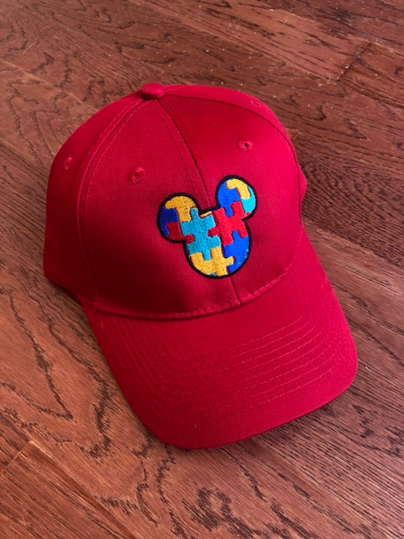 Autism Awareness Hat Puzzle Mickey Ears Autism Beanie Etsy