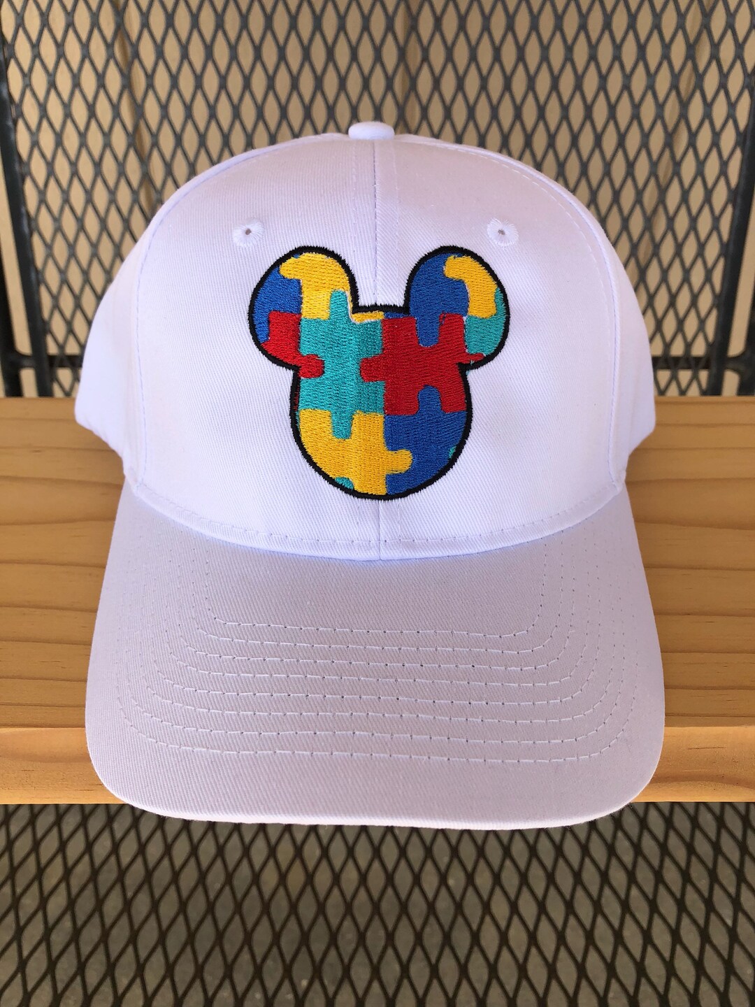 Autism Awareness Hat Puzzle Mickey Ears Autism Beanie Baseball Cap Embroidered Hat Etsy