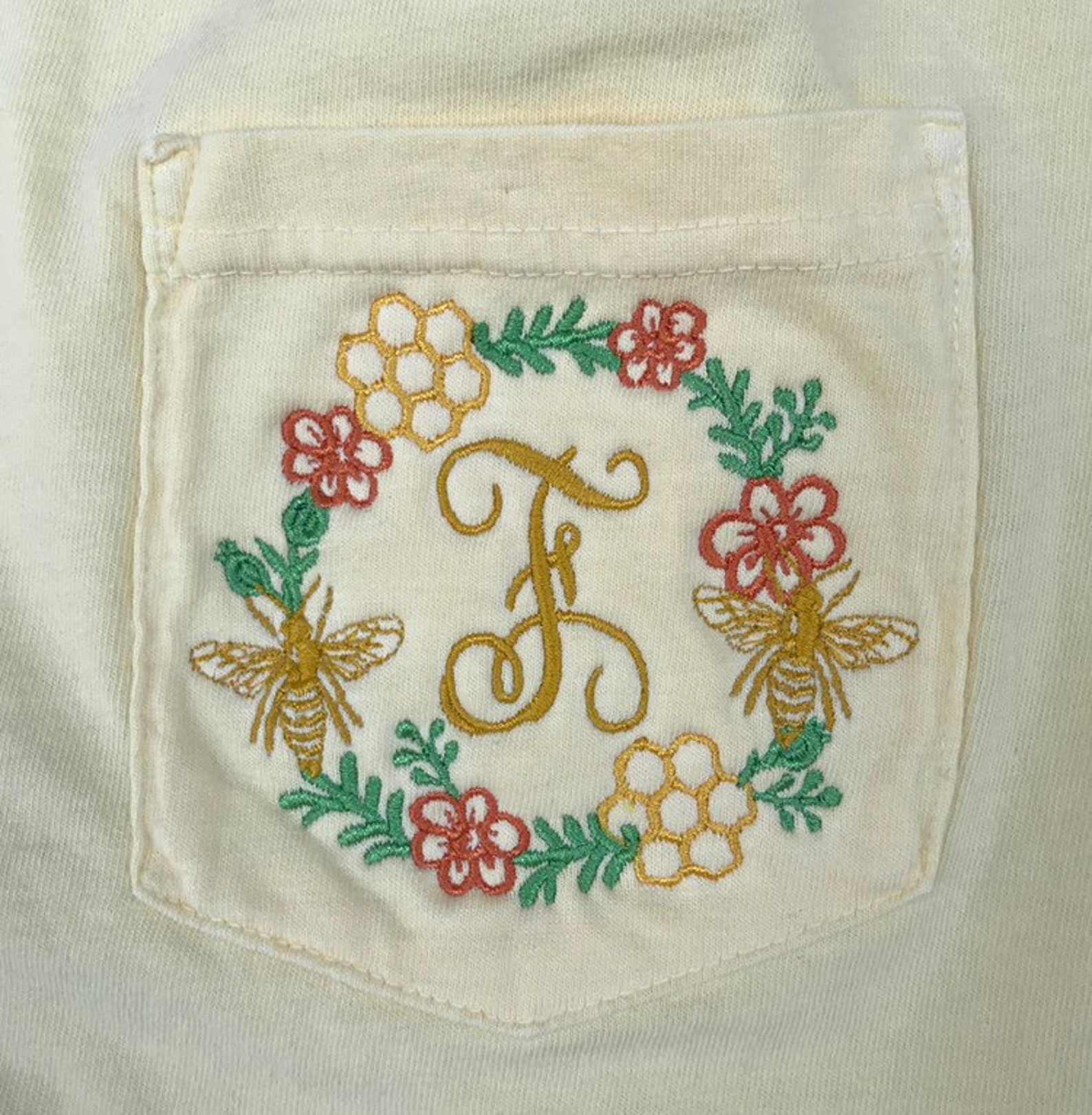 Bee Monogram Shirt, Daisy Monogram, Flower Monogrammed Tee, SHORT ...