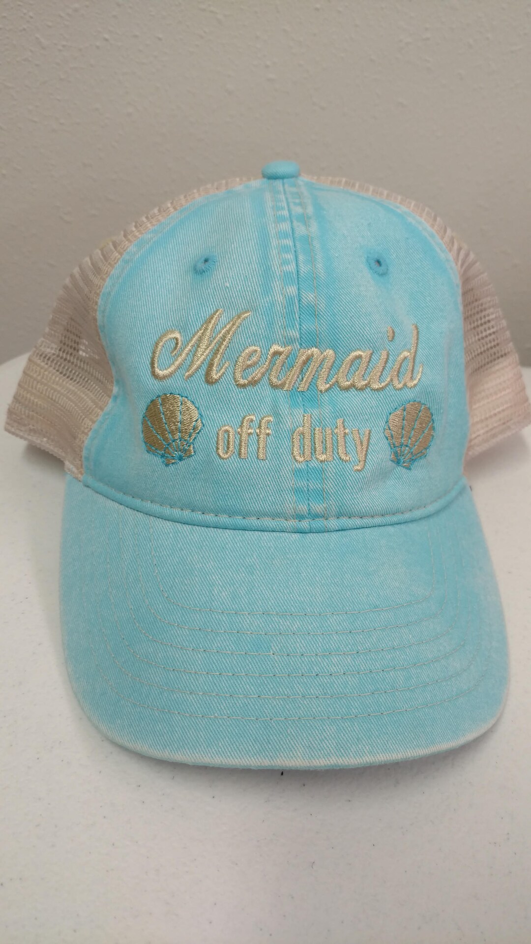 Mermaid off Duty, Trucker Hat, Embroidered Hat, Adjustable Baseball Cap ...