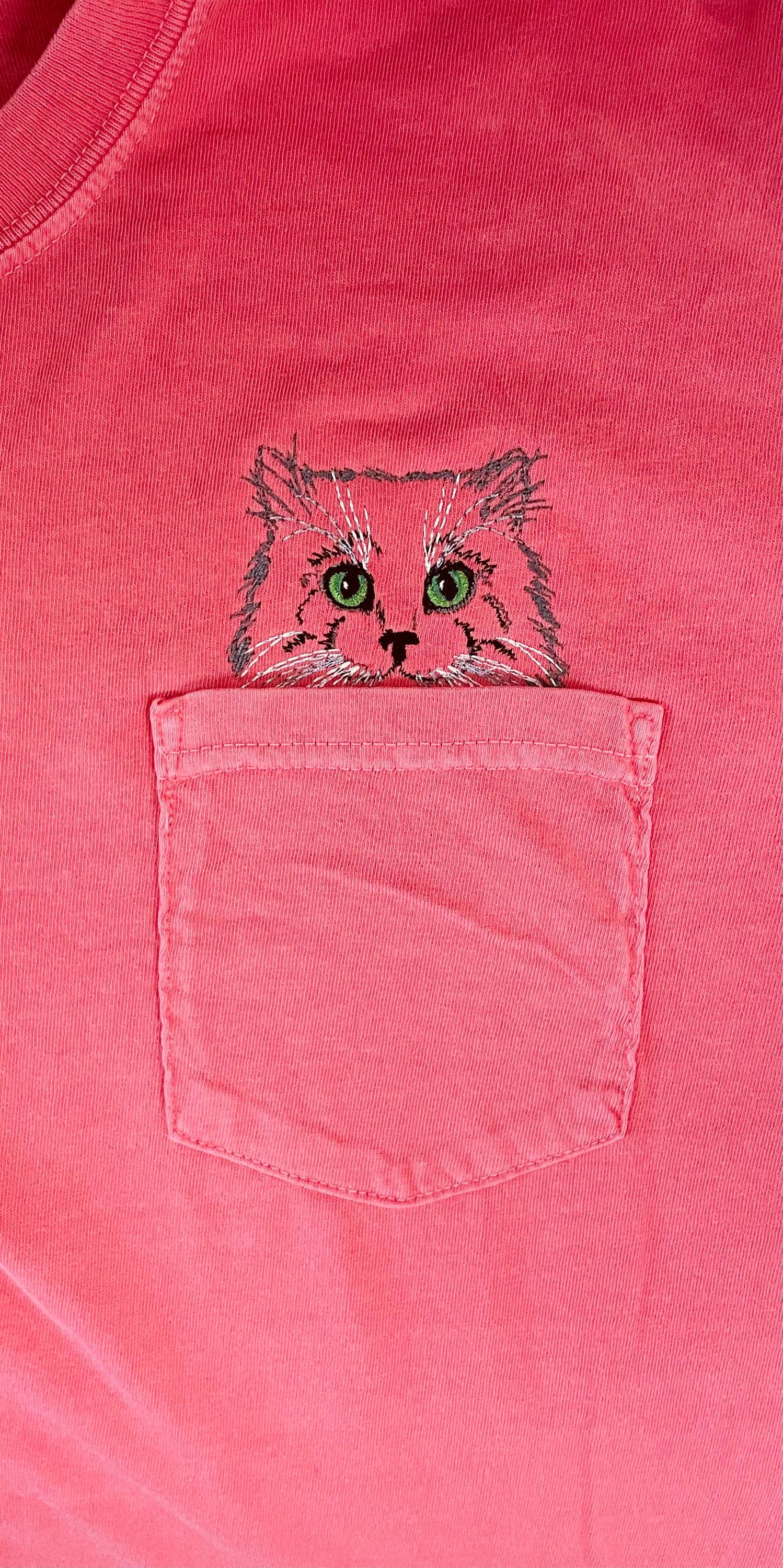 Peek-a-boo Cat Pocket Shirt Kitty Tee Cat Face Unisex SHORT - Etsy
