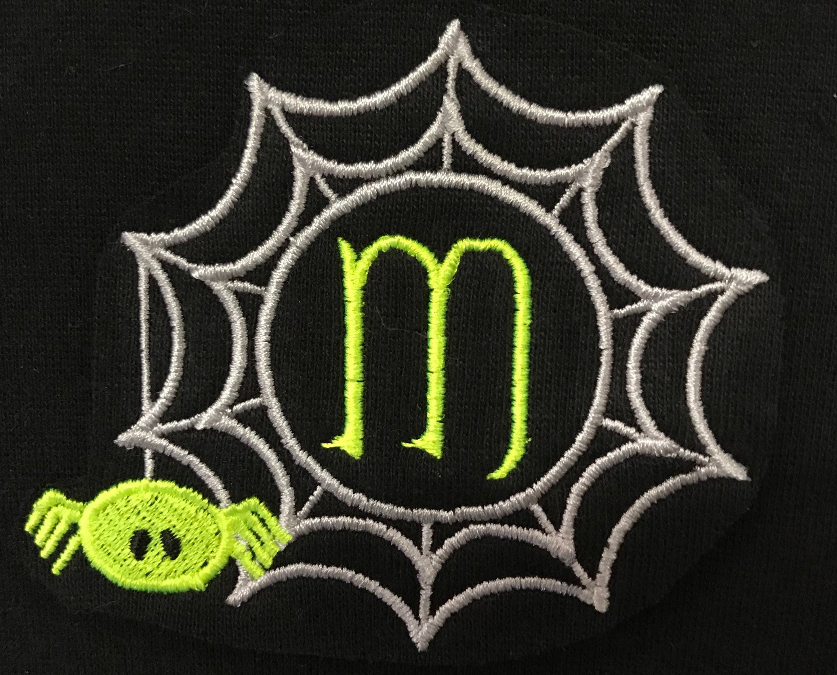 Spider Web Monogram Halloween Monogram Embroidered Comfort | Etsy