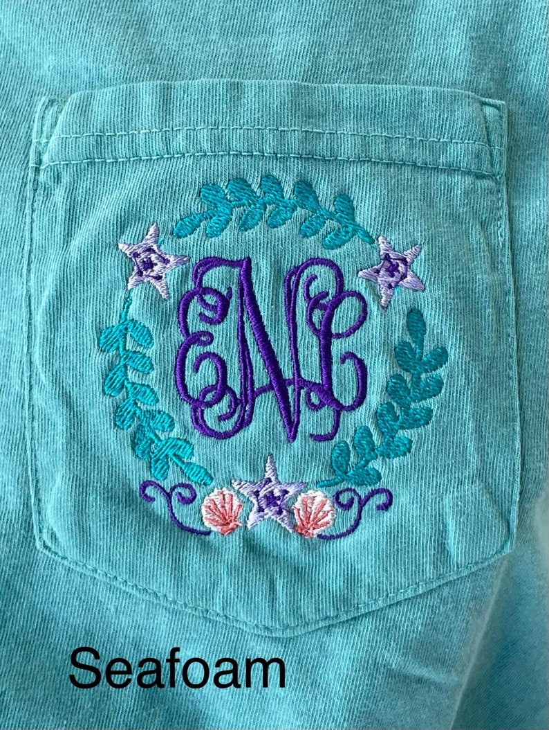 Seashell Monogrammed Shirt Nautical Monogram Beach Monogram - Etsy