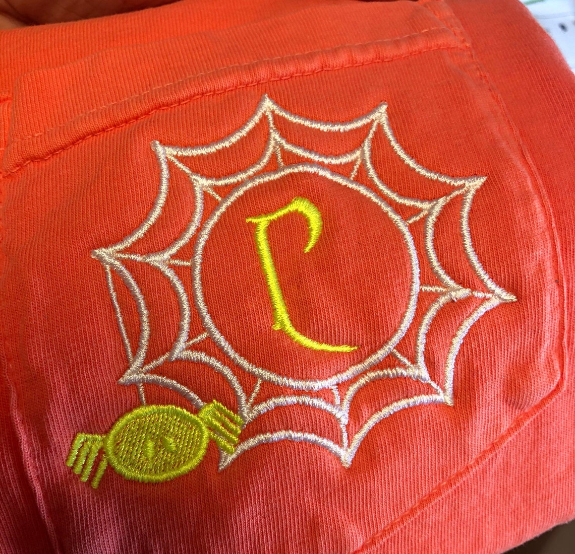 Spider Web Monogram Halloween Monogram Embroidered Comfort - Etsy