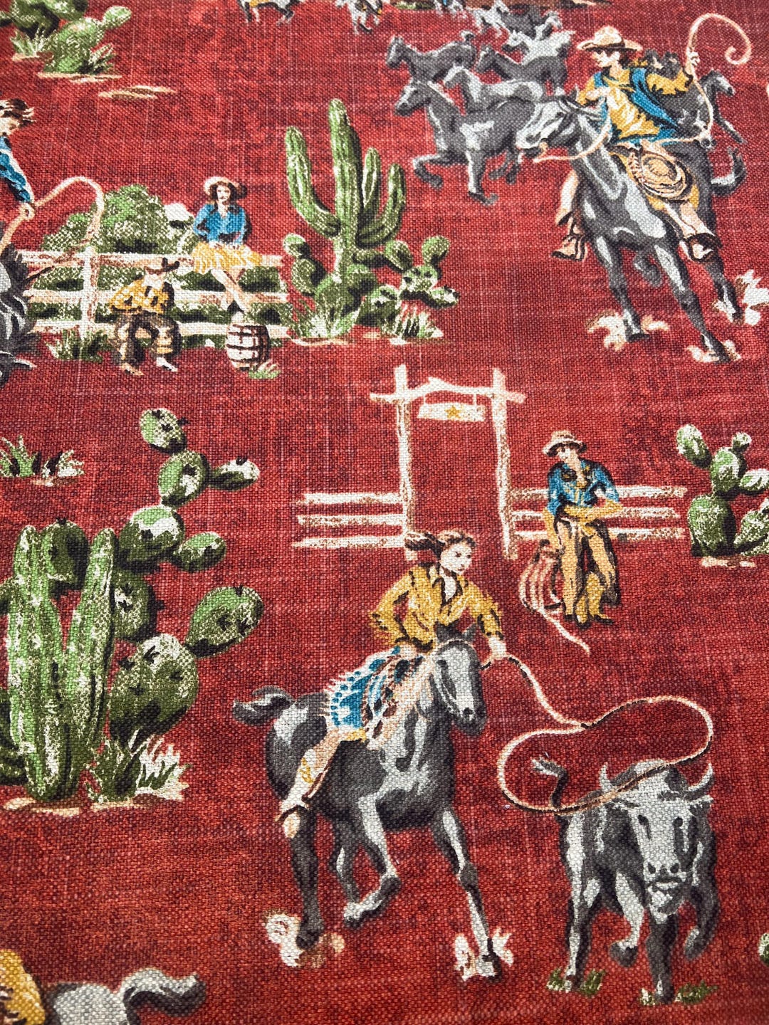 Wild West Red-cowboy Red Fabric-rodeo Fabric-southwestern Fabric ...