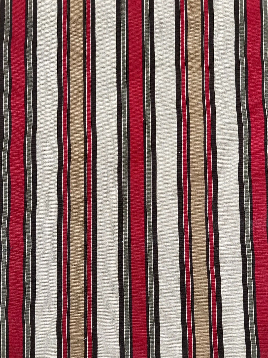 Morgan Stripe Chocolate Red Linen-linen Stripe-multi Stripe - Etsy