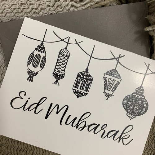 Lanterns Bunting Eid Card Eid Mubarak Ramadan Islamic Greeting - Etsy