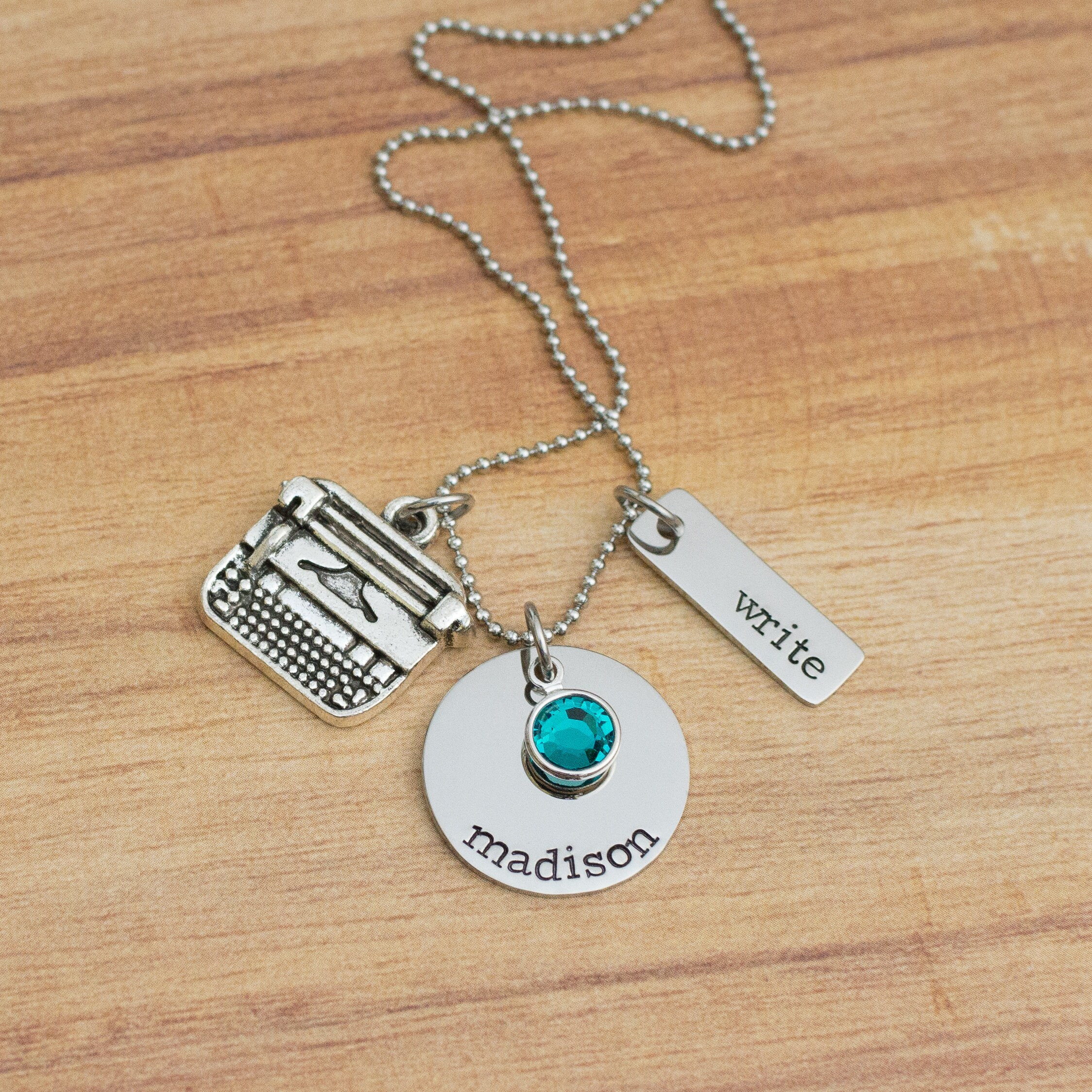 Personalized writer's necklace gift for author gift | Etsy