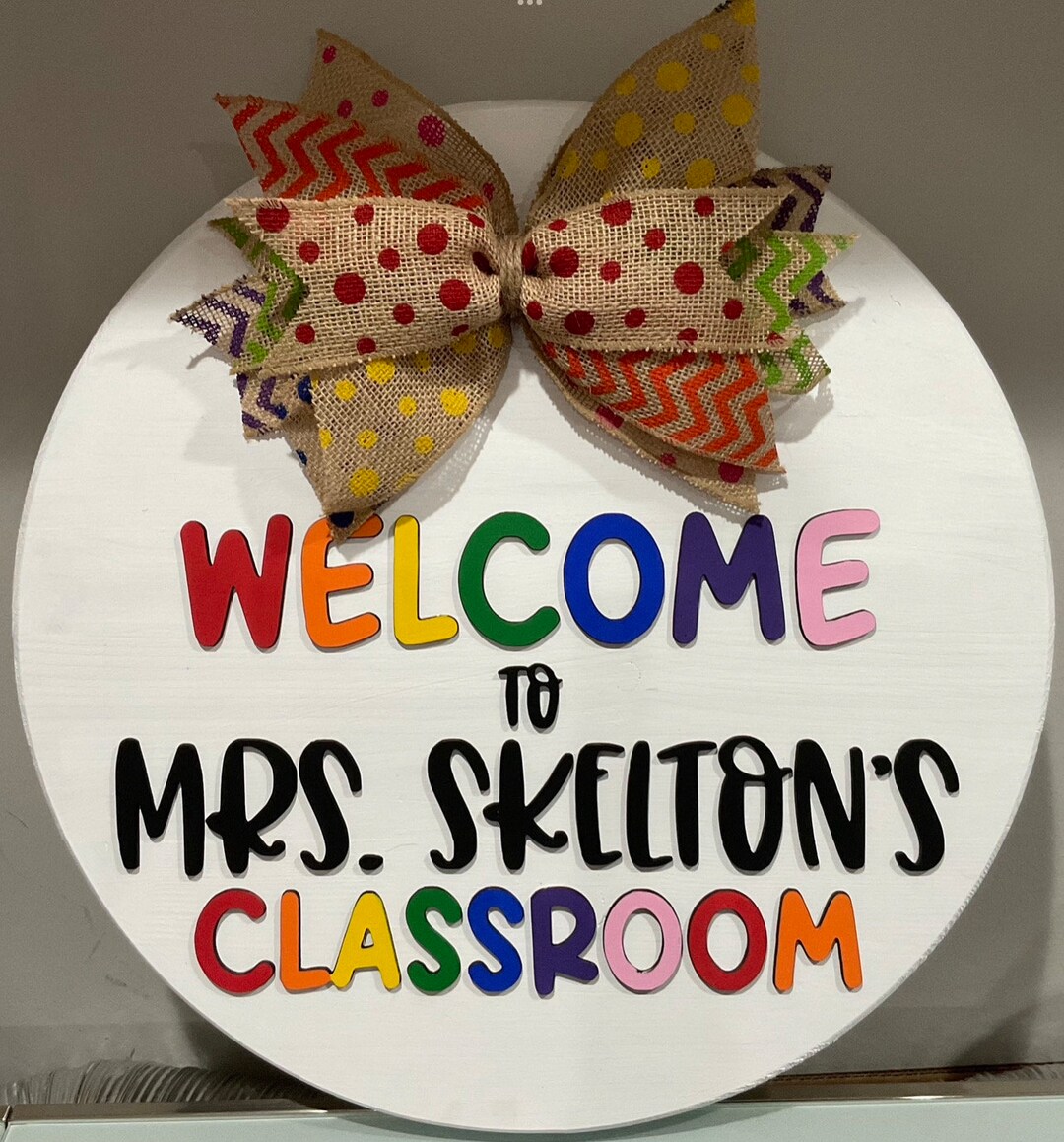 Teacher Classroom Door Hanger Teacher Sign Back to School Sign Class ...