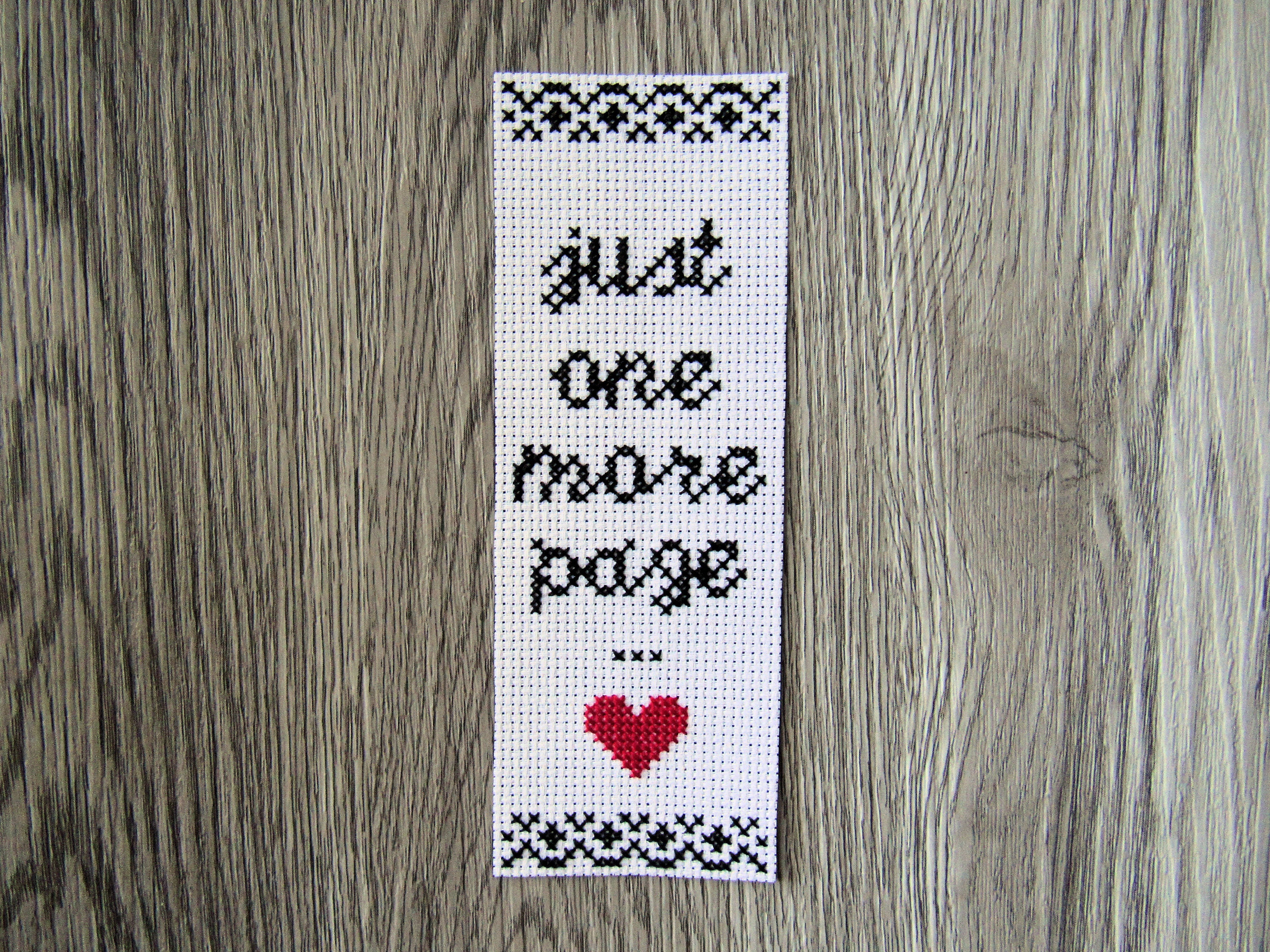 PATTERN: Cross Stitch “just One More Page” Bookmark Instant Download - Etsy