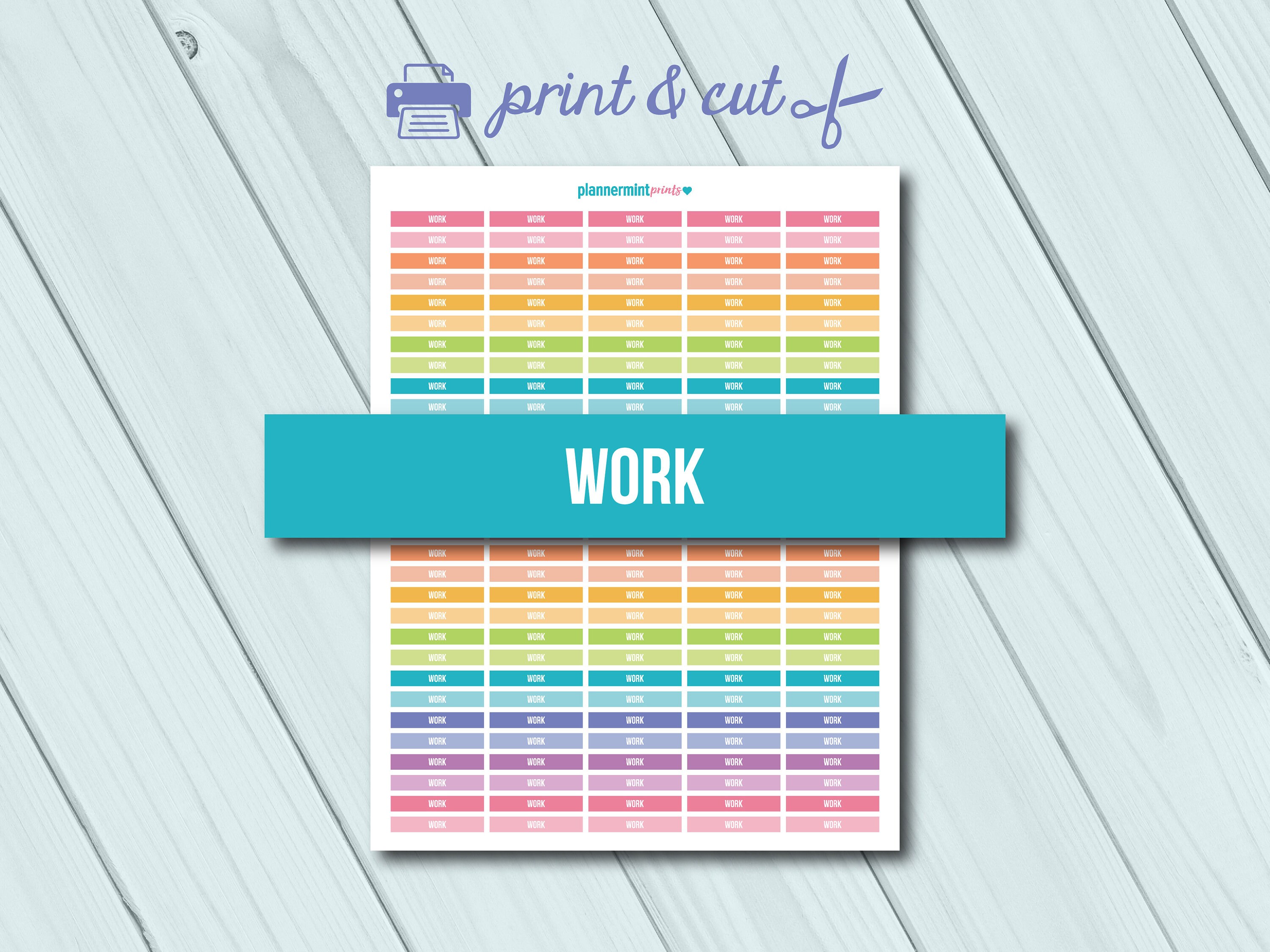 Work Planner Stickers - Printable Header Stickers - Printable Stickers ...
