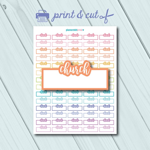 Church Printable Planner Stickers - Etsy