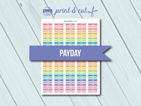 Payday Planner Stickers Side Flags Printable Stickers | Etsy