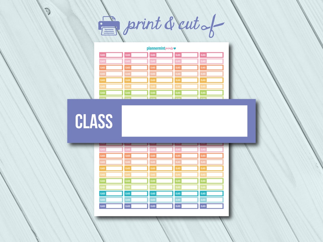 Class Printable Planner Stickers - Tracker Label - Label Stickers ...
