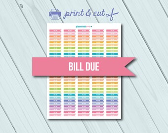 Bill Due Planner Stickers Pay Bills Word Stickers Erin Condren Life ...