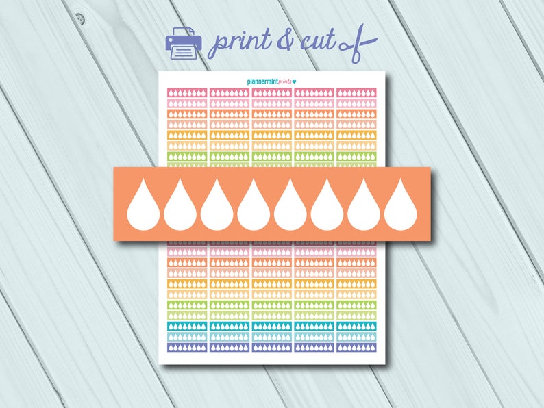 Hydration Printable Planner Stickers - Hydration Tracker Label - Label ...