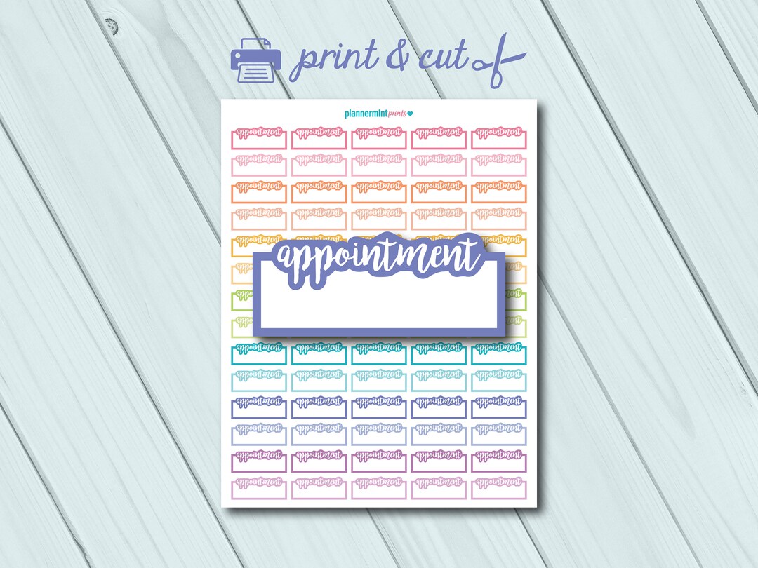 Appointment Printable Planner Stickers - Trackers - Word Outline ...