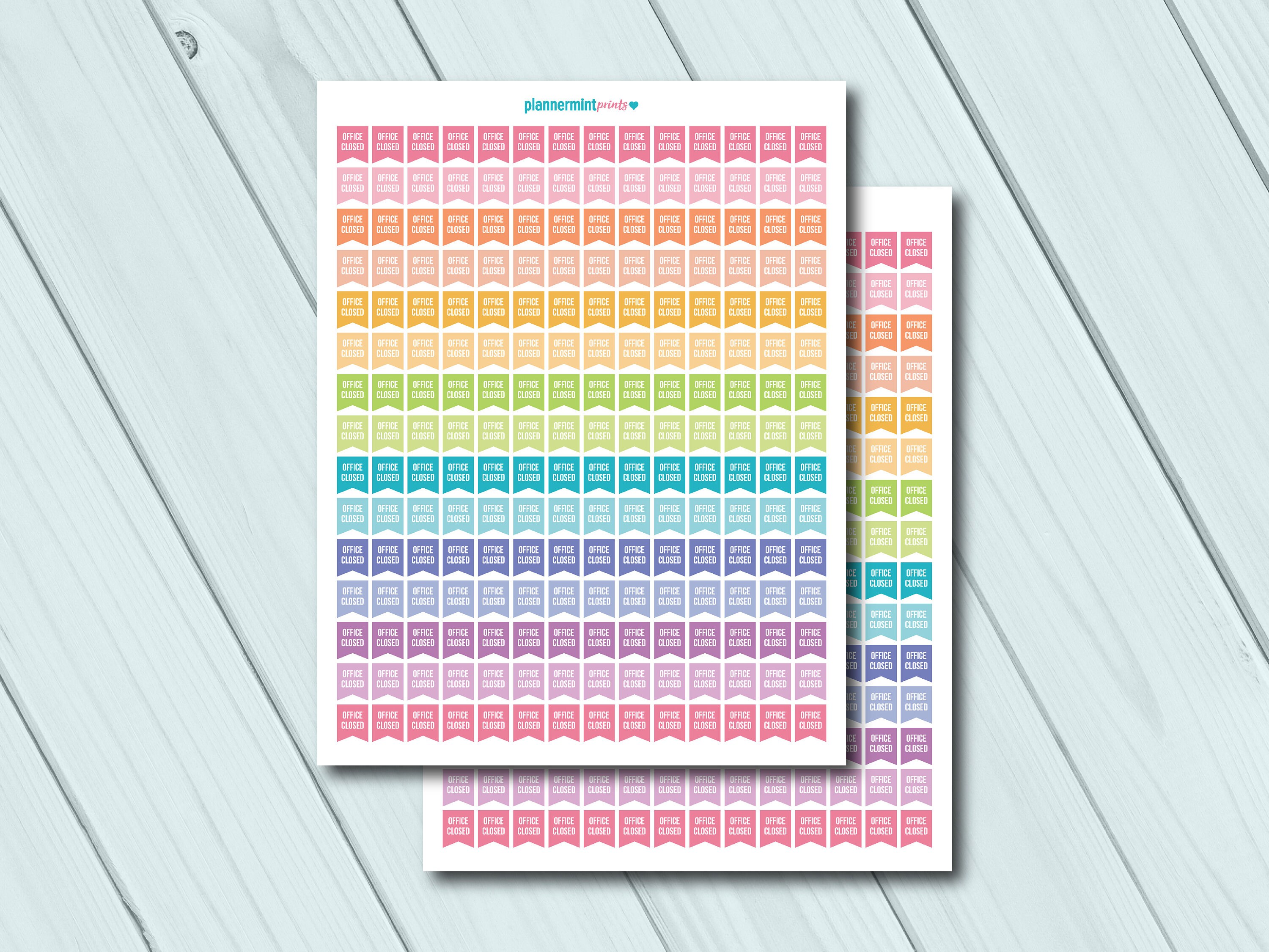 Office Closed Planner Stickers - Printable Flag Stickers - Erin Condren ...