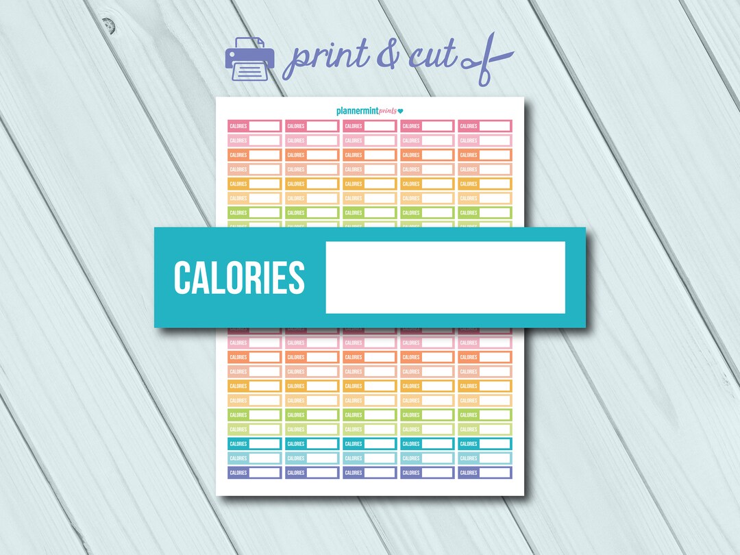 Calories Printable Planner Stickers - Tracker Label - Label Stickers ...