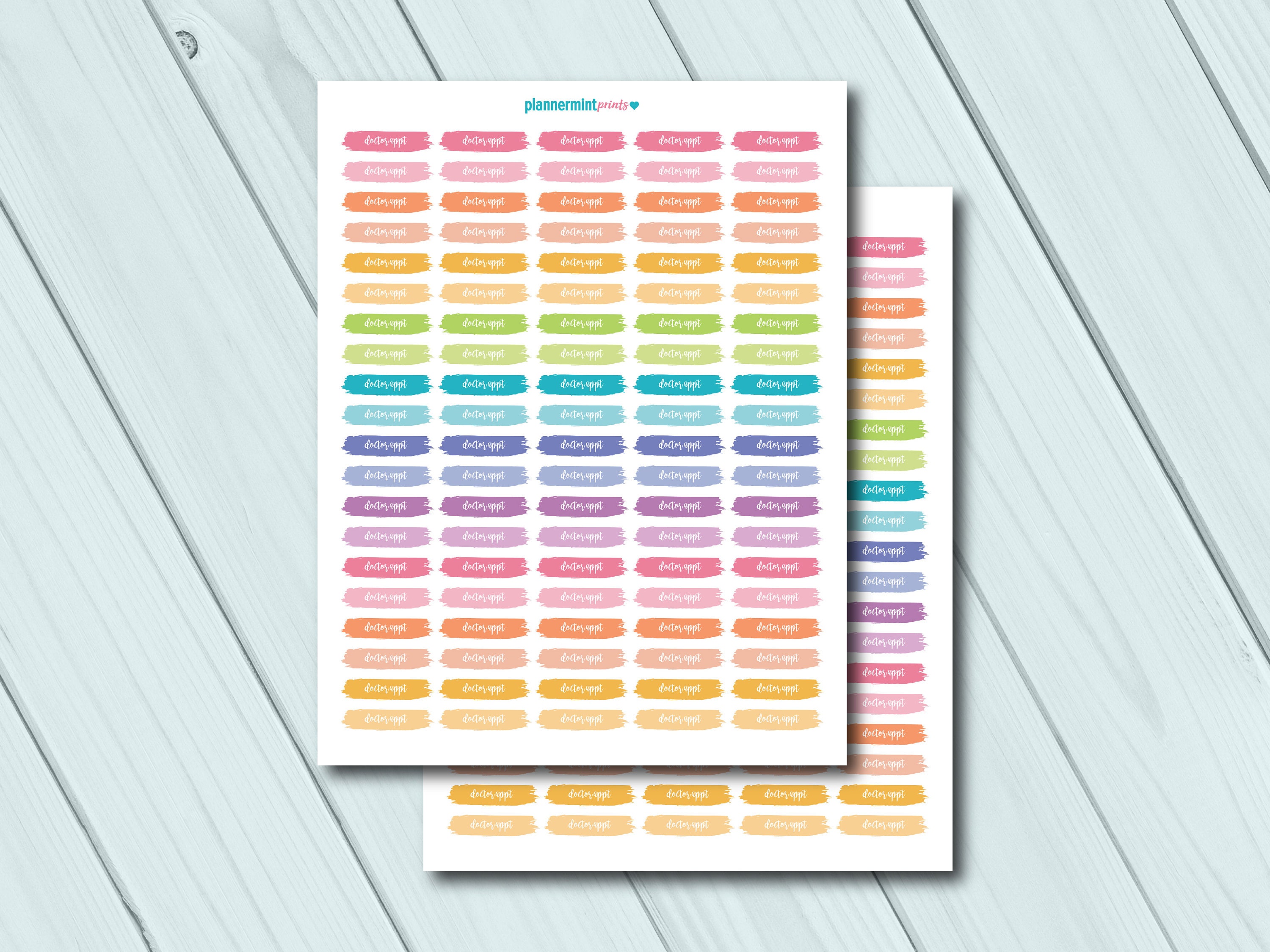 Doctor Appointment Printable Planner Stickers - Brush Stroke - Script ...