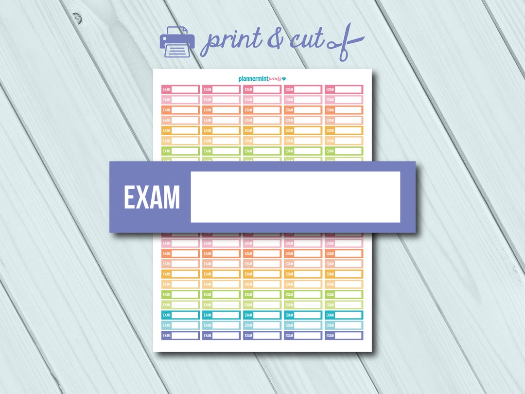 Exam Printable Planner Stickers - Tracker Label - Label Stickers ...