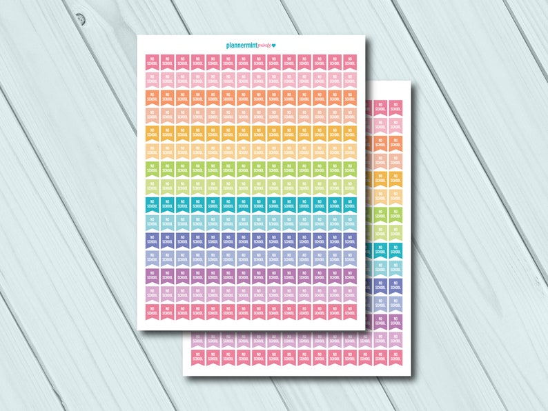 No School Planner Stickers - Printable Flag Stickers - Erin Condren ...