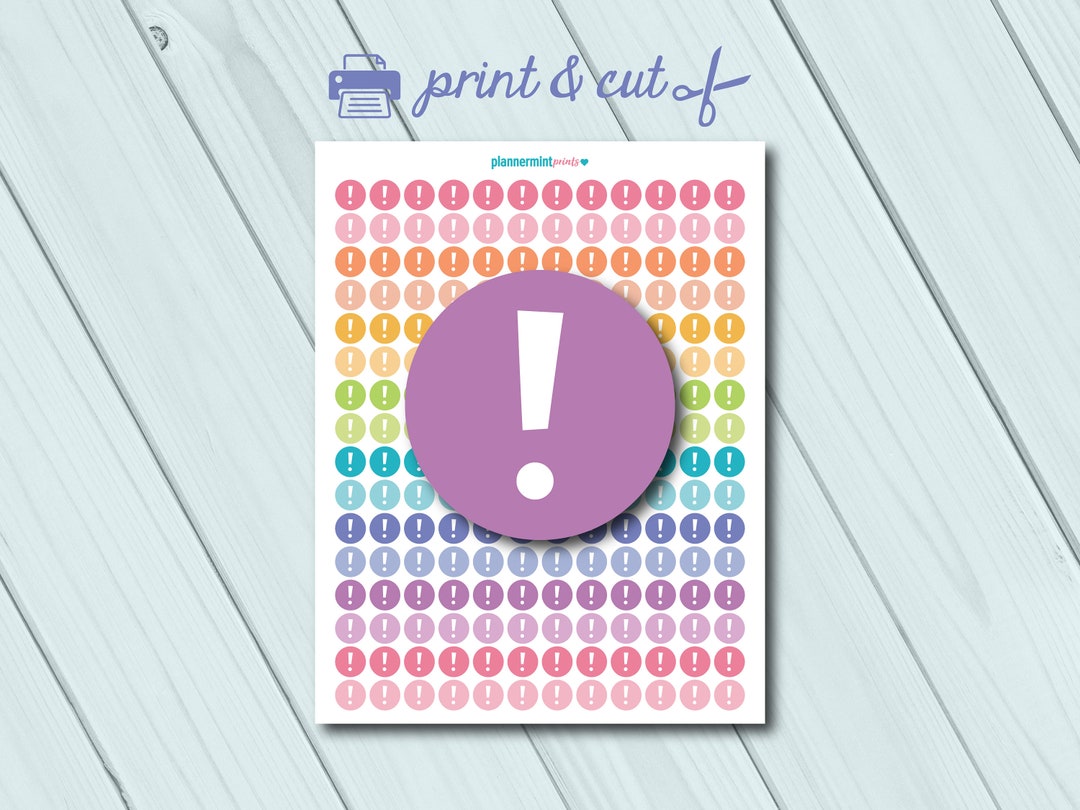 PRINTABLE Exclamation Point Planner Stickers - Dots - Functional Icons ...