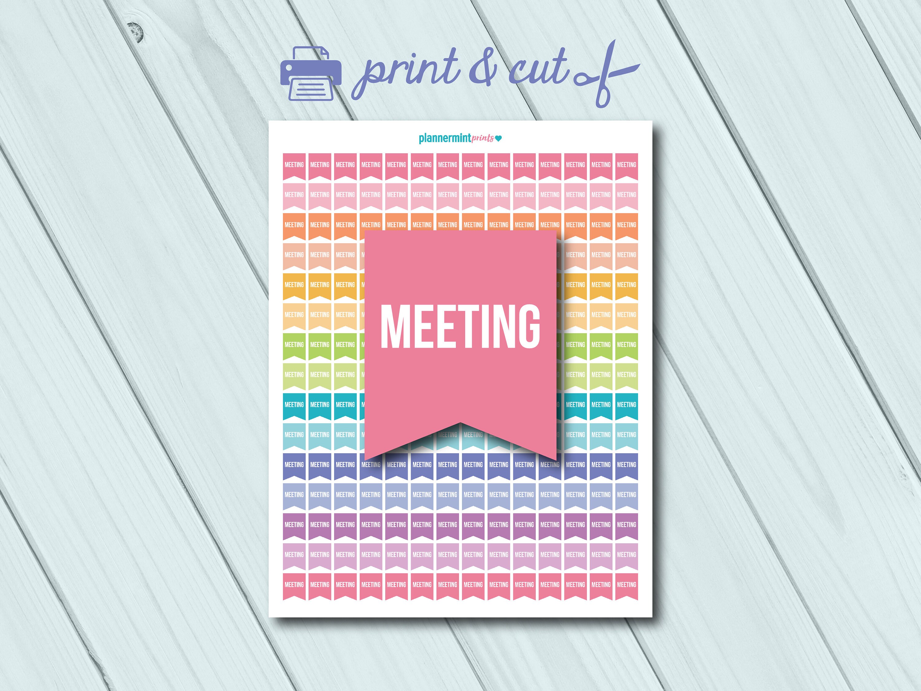 Meeting Planner Stickers - Printable Flag Stickers - Erin Condren ...