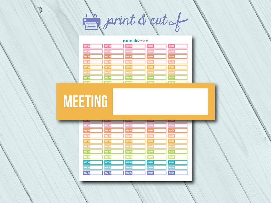 Meeting Printable Planner Stickers - Tracker Label - Label Stickers ...
