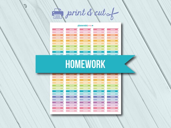 Homework Planner Stickers Side Flags Printable Stickers | Etsy