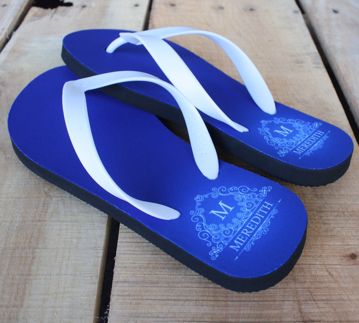 Custom Monogram Name Flip Flops Personalized Printing Flip | Etsy