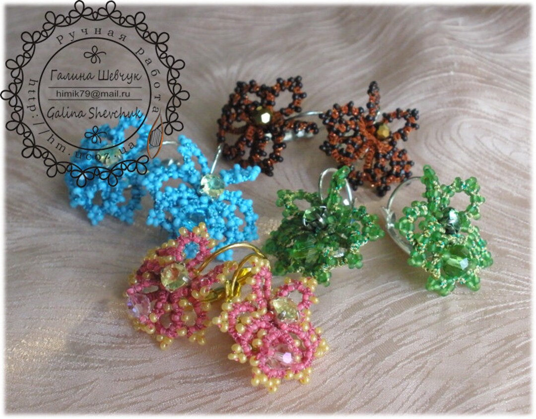 Pattern Earrings , PDF File, Master Class, Small Earrings in the Shape ...